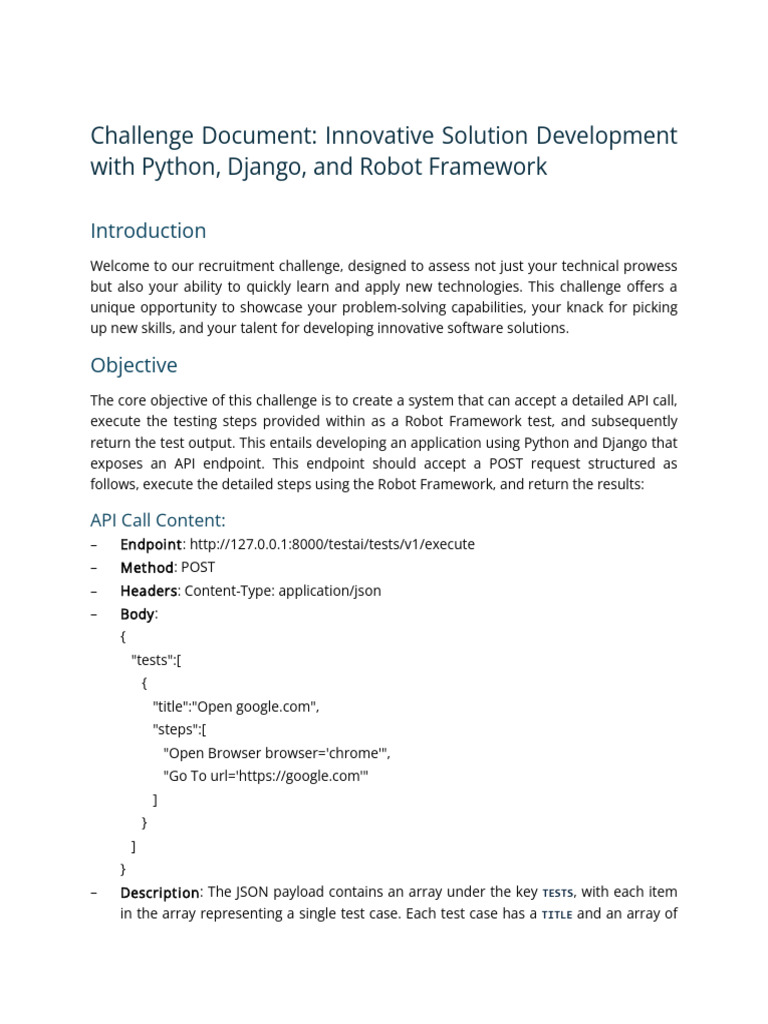 Python Django Robot Framework API | PDF | Software Framework | Python ...