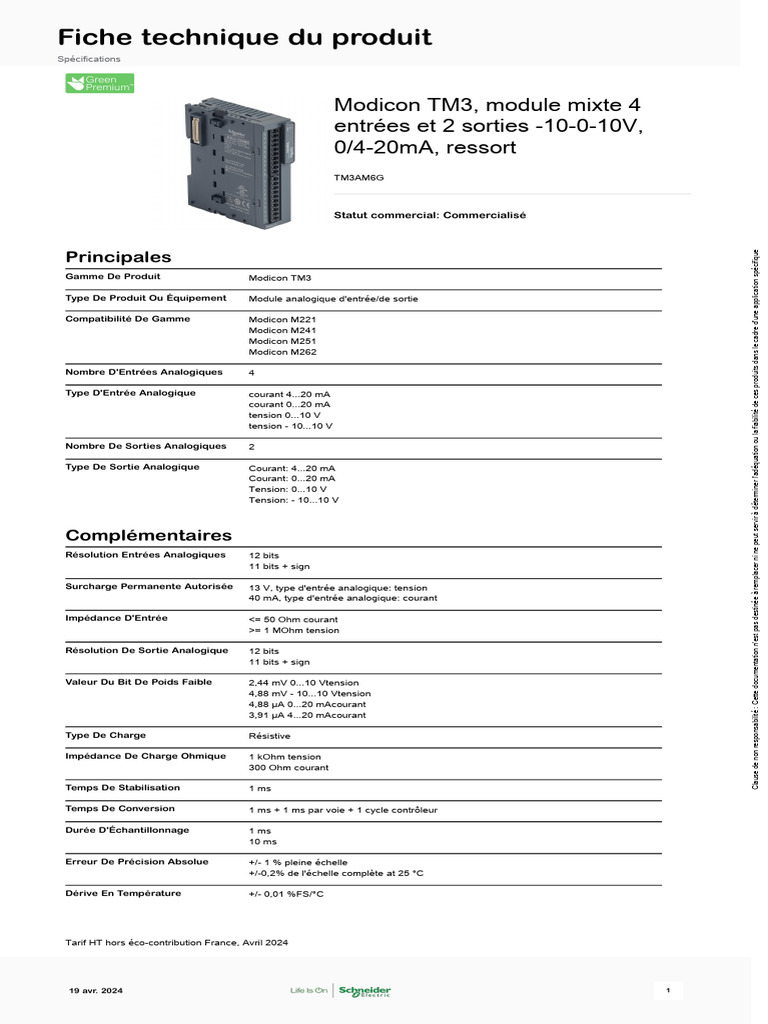 Module TM3 : 4 entrées, 2 sorties | PDF | Ingénierie électronique ...