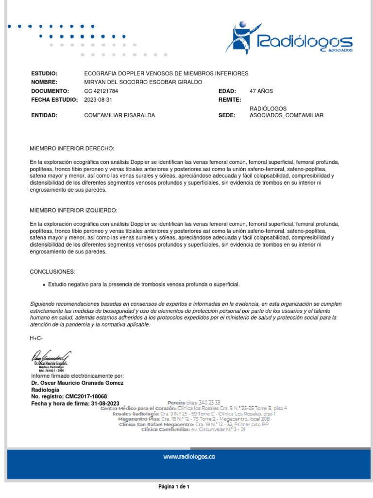 Ecografia Doppler Venosos De Miembros Inferiores 1 Pdf