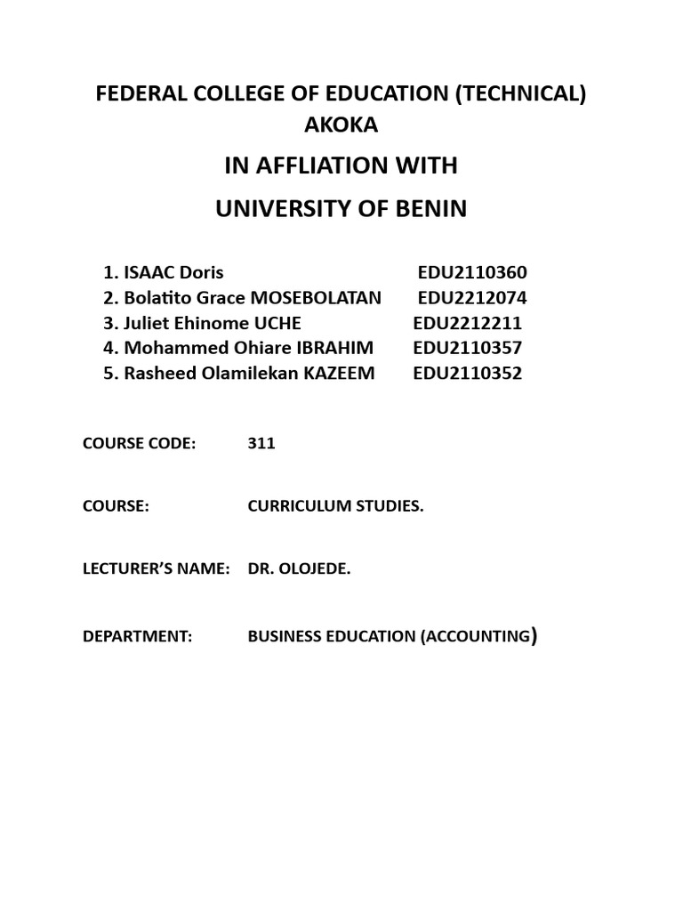 TYPES OF CURRICULUM BASED ON DEGREE OF FORMALITY | PDF | Curriculum | Teachers
