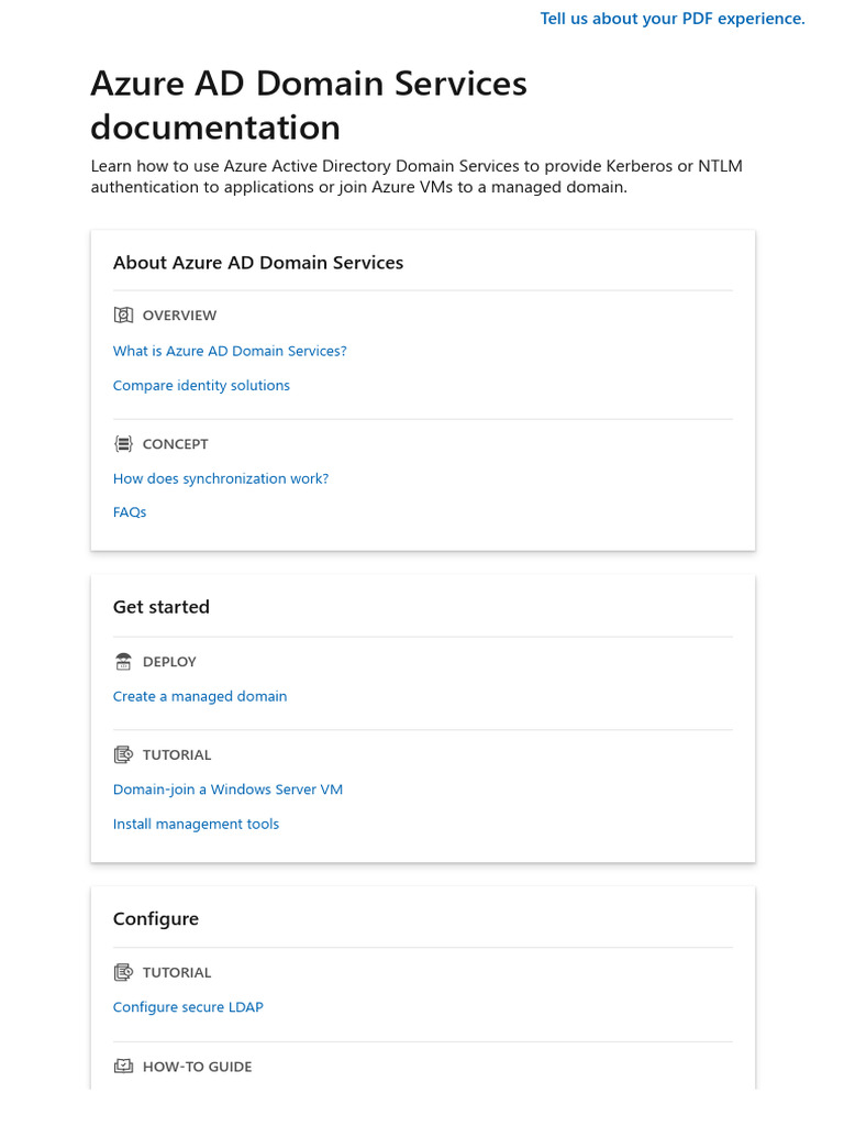 Azure Active Directory Domain Services | PDF | Active Directory ...