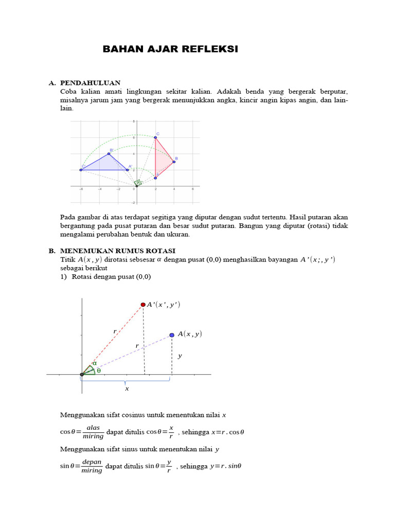 Menemukan Rumus Rotasi Titik A | PDF