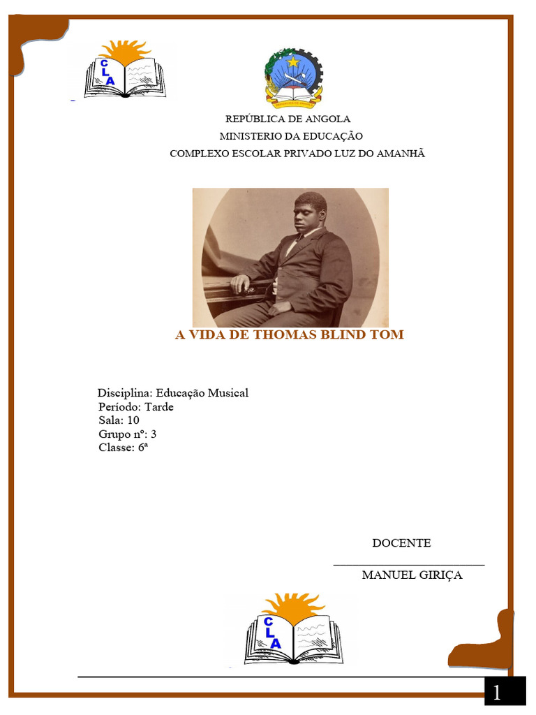 A Vida de Thomas "Blind Tom" Wiggins | PDF | Família | Escravidão