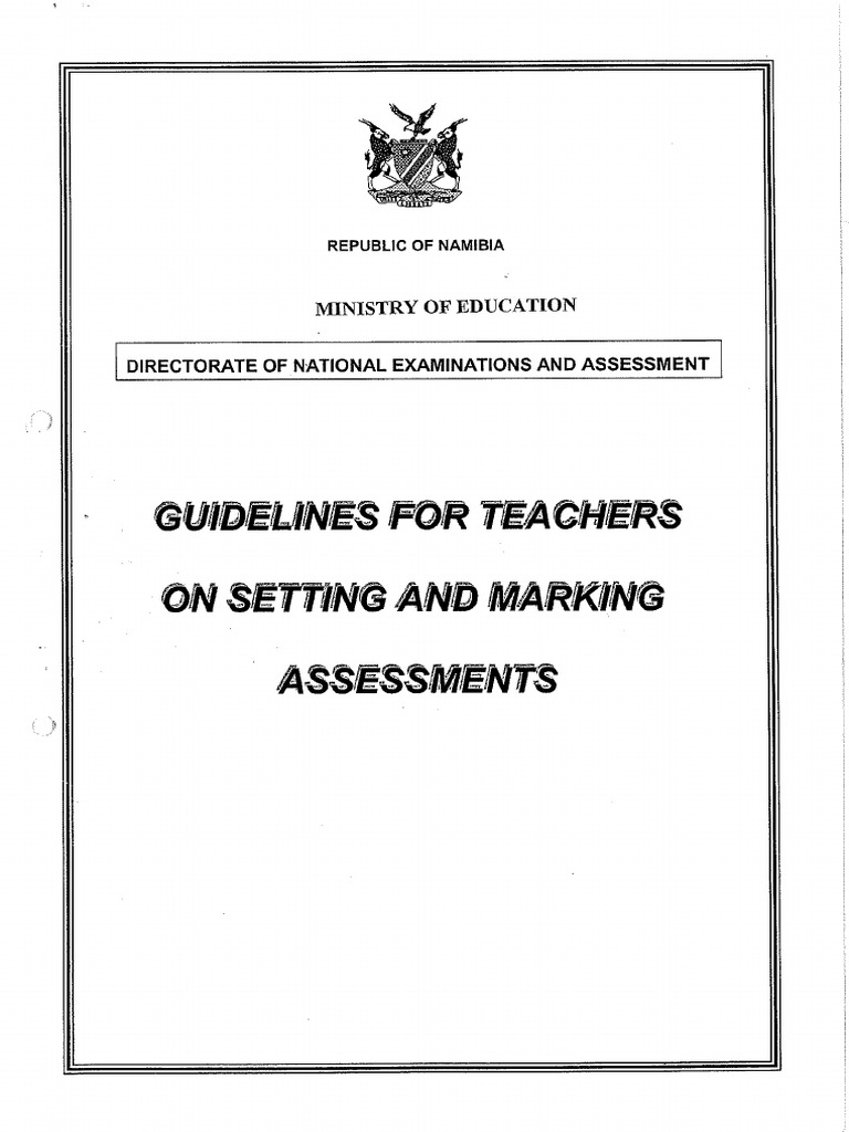 Guidelines For Teachers For Setting and Marking Assessments | PDF