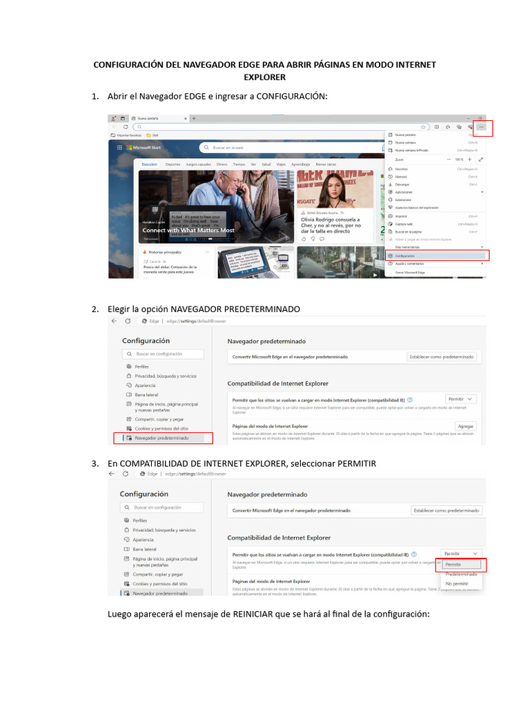 Configuración de Edge para Abrir Páginas en Modo Internet Explorer | PDF | Tecnología