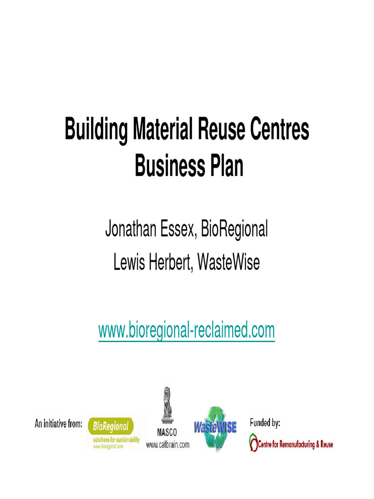 Building Material Reuse Centres Business Plan-Presentation | PDF ...