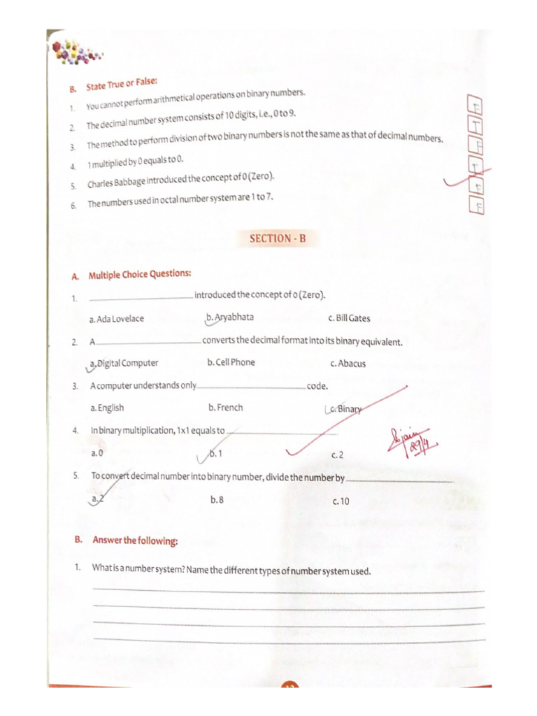 Class 7A Book Work | PDF