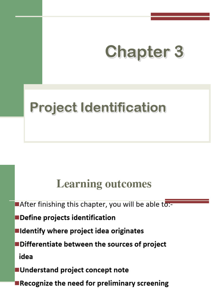 Project Identification _Ch3 | PDF | Macroeconomics | Market (Economics)