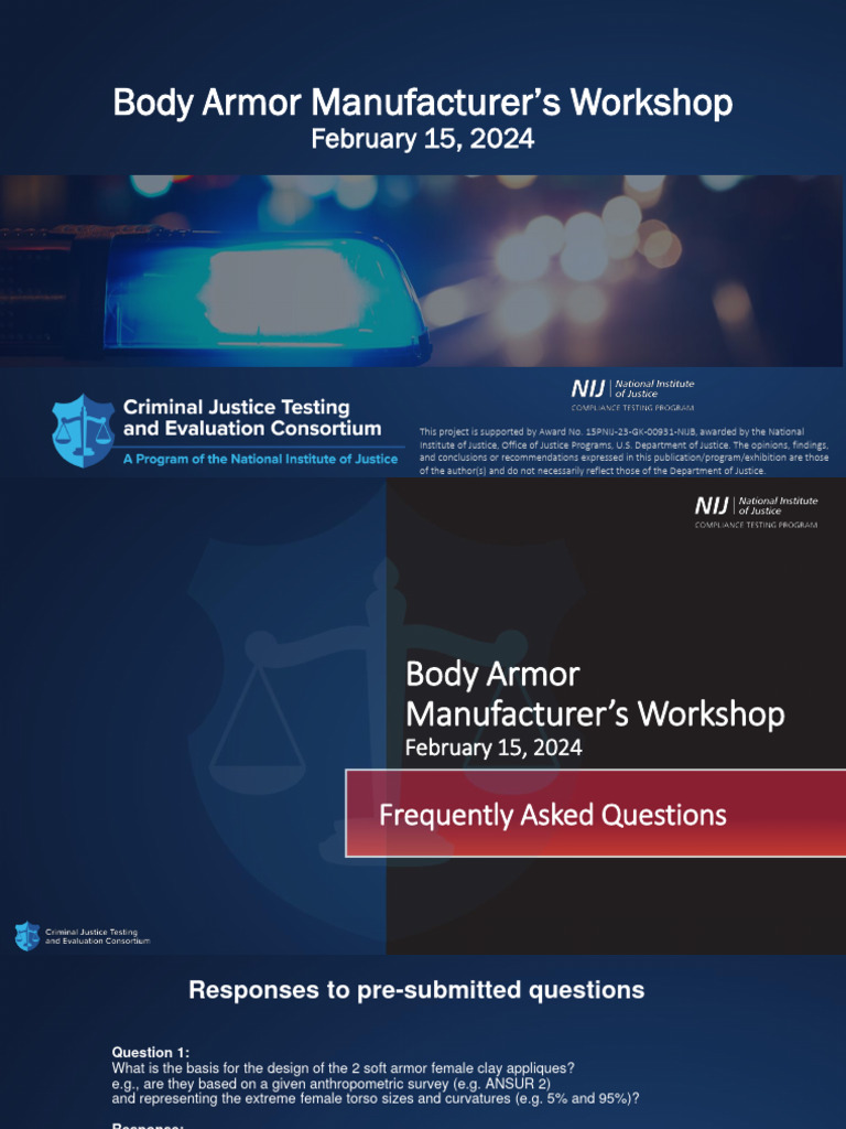 Body Armor Workshop Insights | PDF | Specification (Technical Standard) | Wear