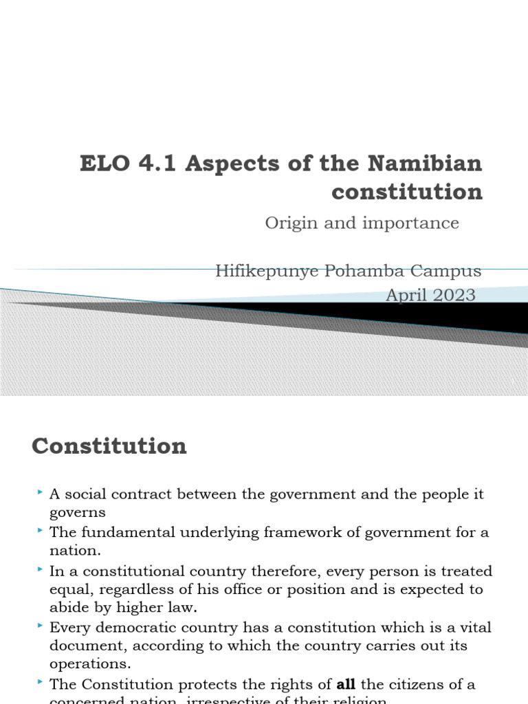 ELO 4.1 Importance of A Constitution | PDF | Constitution | Public Law