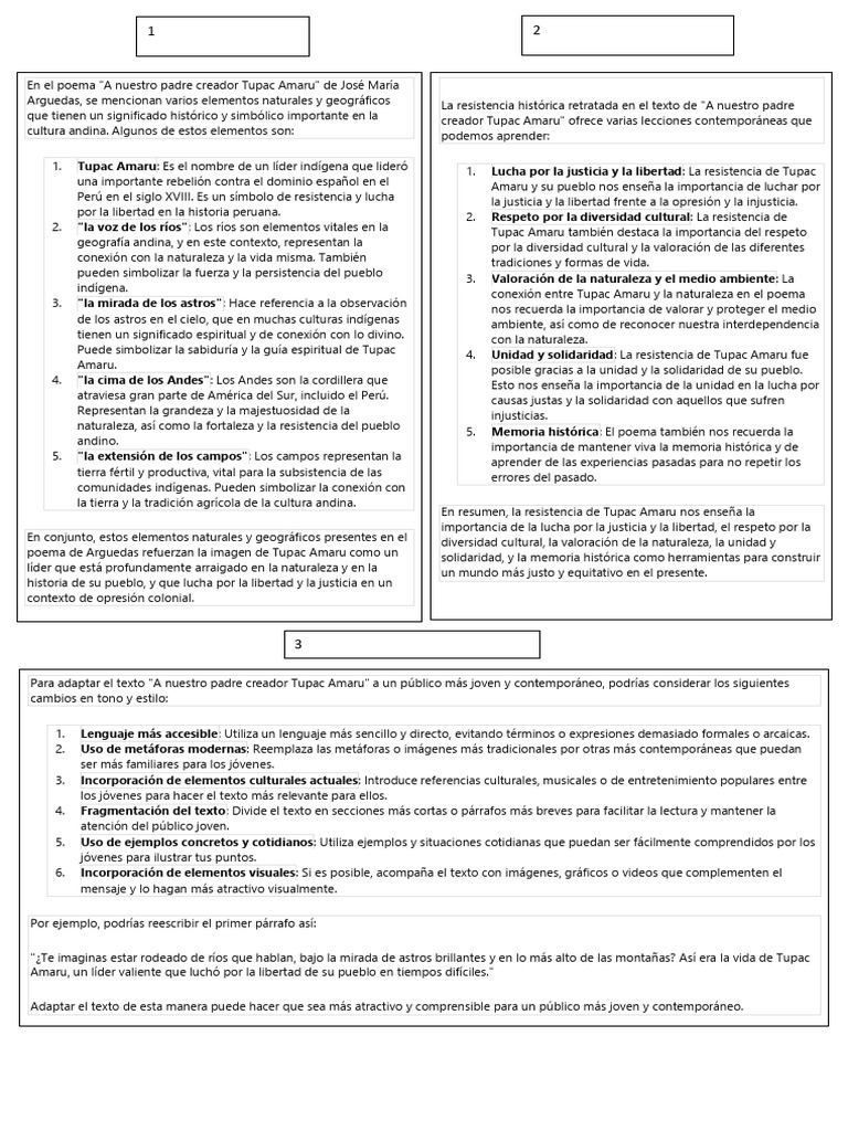 Elementos Andinos en Poema de Arguedas | PDF | Perú