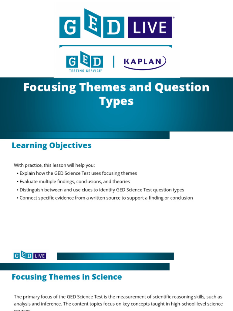 GED Science Test: Themes and Questions | PDF | Force | Fungus