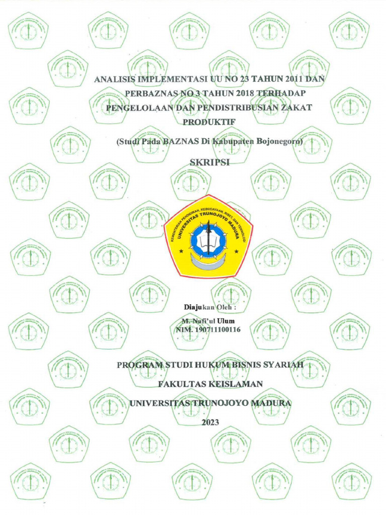 Analisis Zakat Produktif di BAZNAS Bojonegoro | PDF