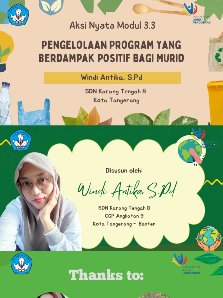 Aksi Nyata Modul 3.3 Pengelolaan Program Yang Berdampak Positif Bagi Murid - WINDI ANTIKA - Ok | PDF