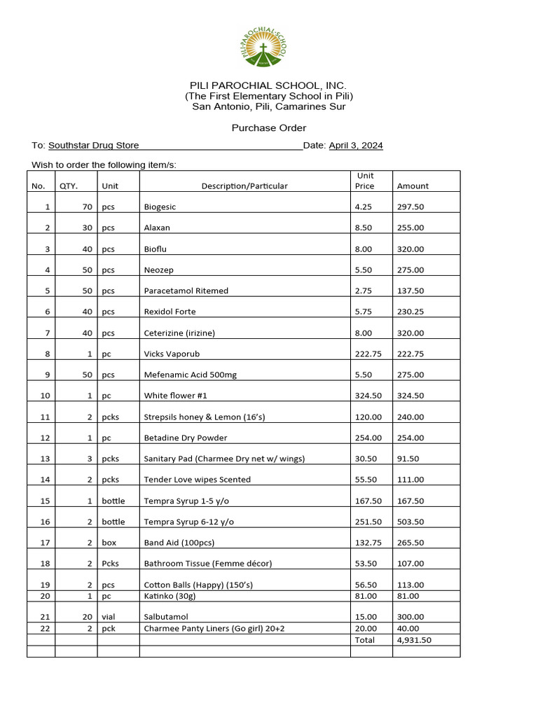 Medicine List Req Apr2024 | PDF