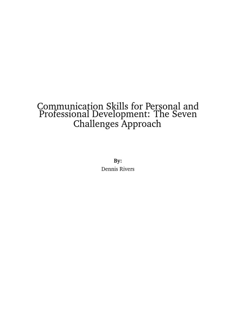 Communication Skills for Personal Professional dev. | PDF | Learning | Communication