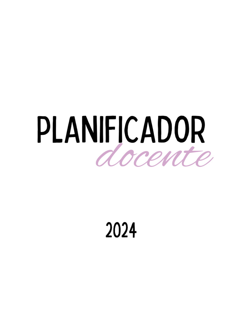 Planificador Docente 2024 Pdf
