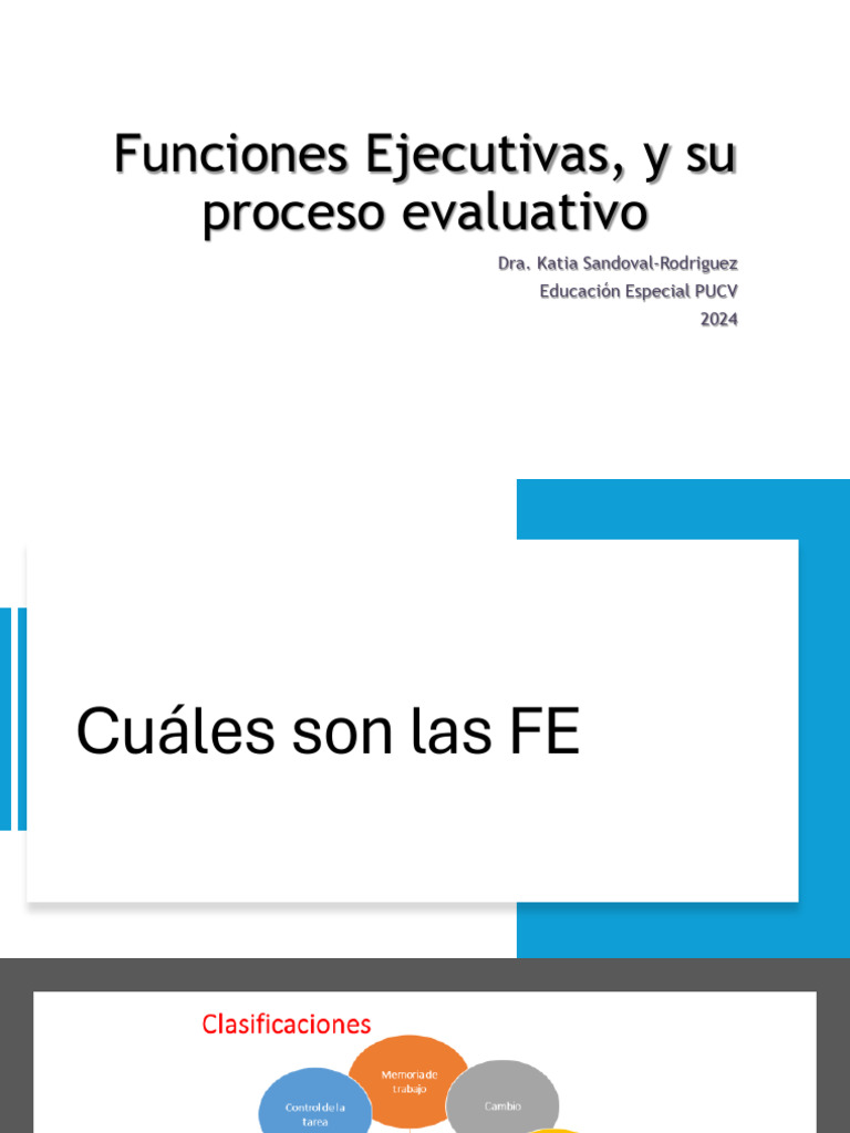 Evaluación de Las Funciones Ejecutivas 1 | PDF | Funciones ejecutivas | Discapacidad intelectual