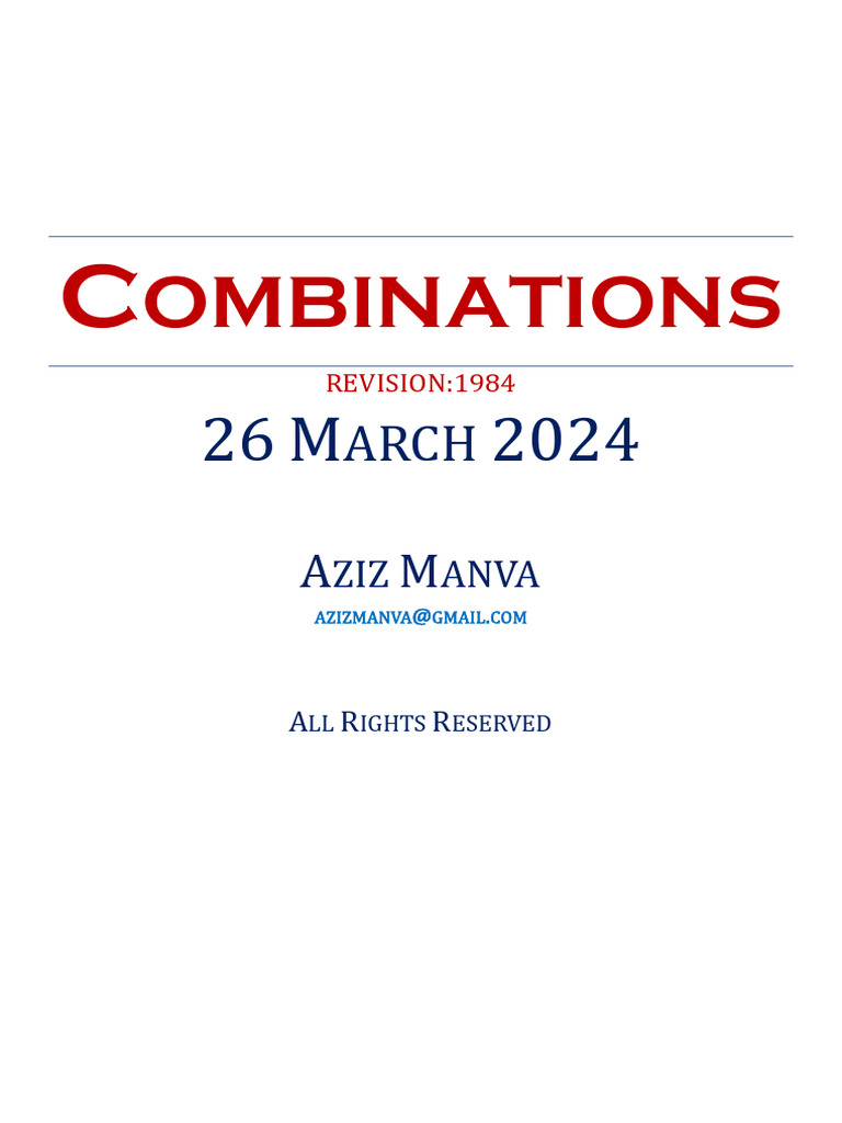 S04 Combinations | PDF | Mathematics