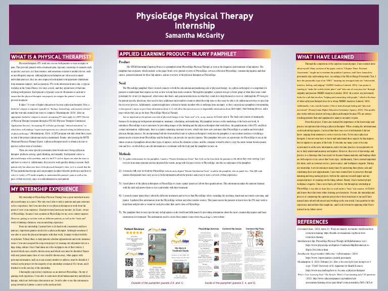 Senior Capstone Trifold PDF | Download Free PDF | Physical Therapy ...