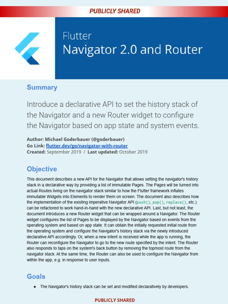 Navigator 2.0 and Router (PUBLICLY SHARED) | PDF | Software Development ...