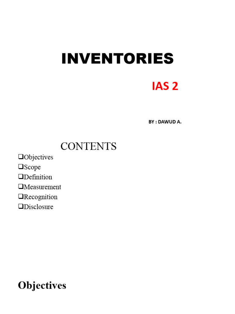 Inventories Ias 2 Dawud | PDF | Inventory | Fair Value