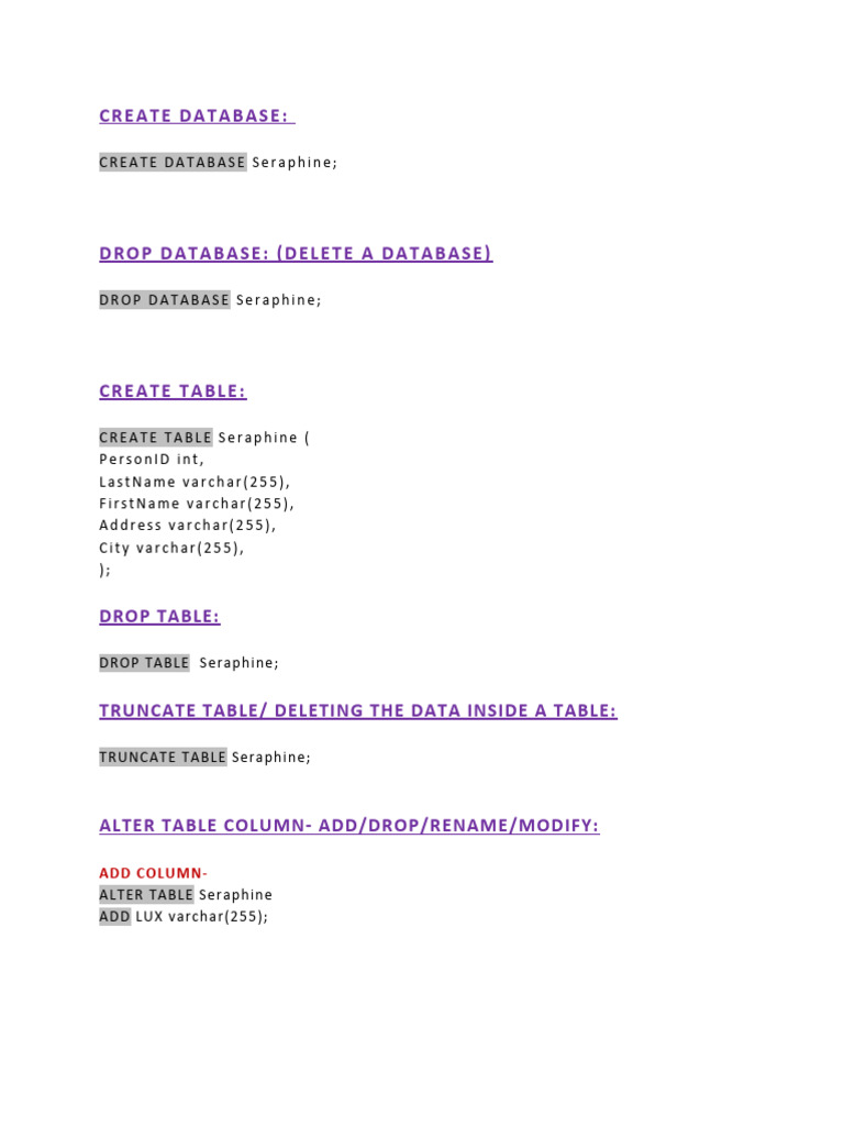 SQL Codes | Download Free PDF | Table (Database) | Databases