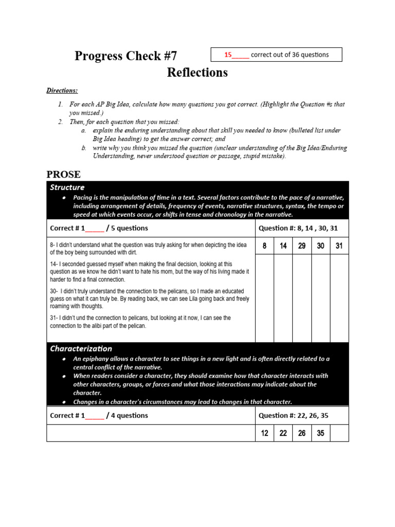 Progress Check #7 Reflection | PDF | Narrative | Narration