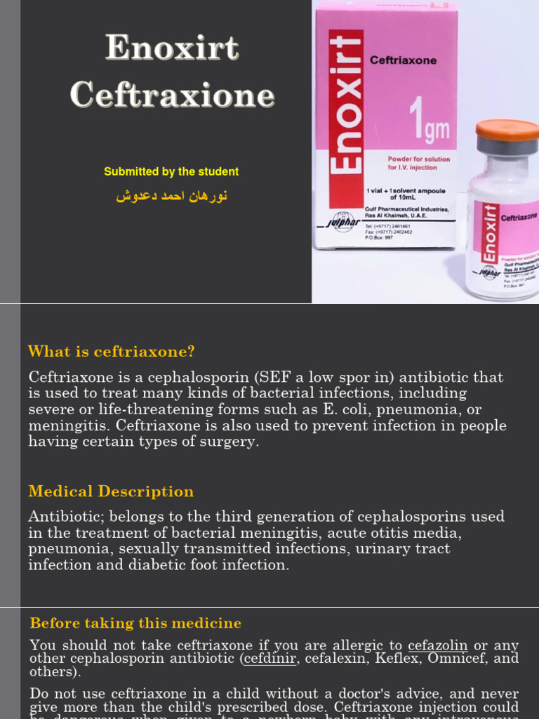 Enoxirt Ceftraxione | PDF | Breastfeeding | Injection (Medicine)