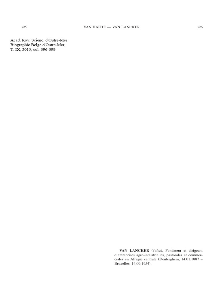 Jules Van Lancker : Pionnier en Afrique | PDF | Agriculture