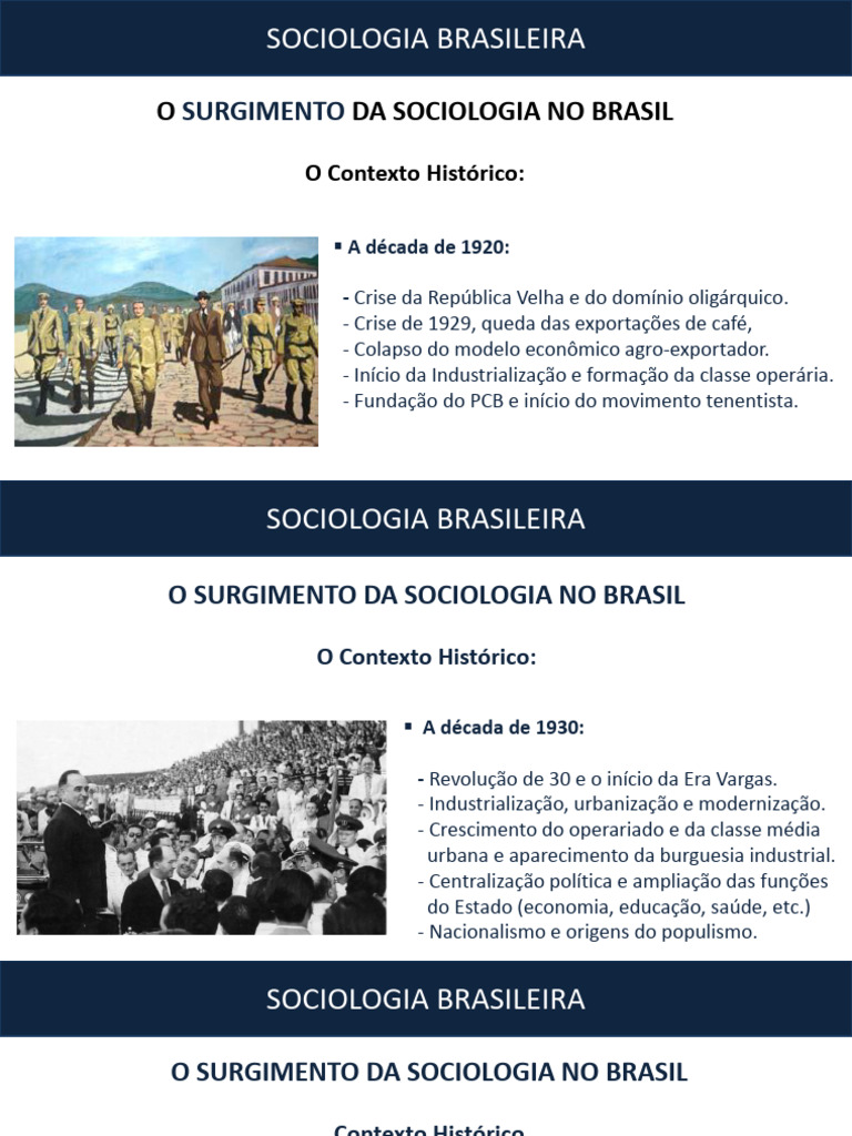 Surgimento da Sociologia no Brasil | PDF | Sociologia | Brasil