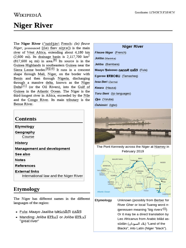 Niger River | PDF | Earth Sciences