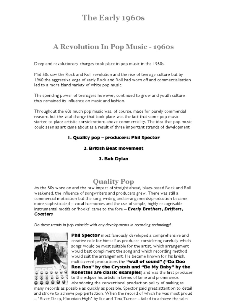 A Revolution in Pop Music - 1960s | PDF | Jazz | Rock And Roll