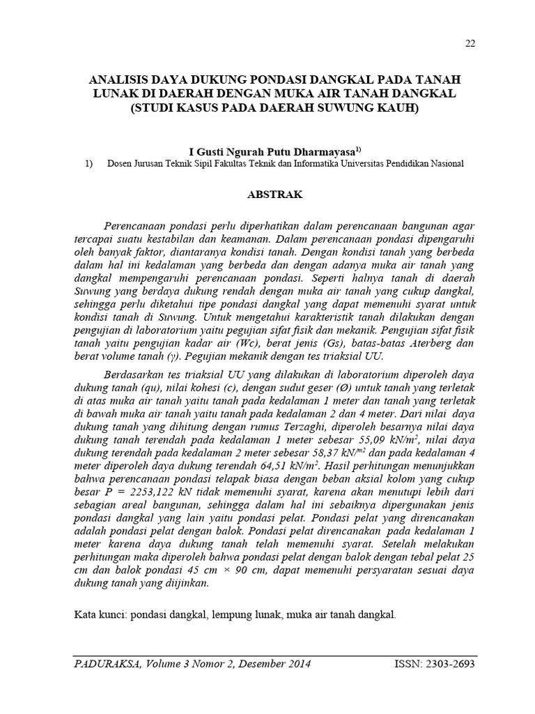 Jurnal Pondasi Dangkal 1 (Ilham Pondani & Azai Saputra) | PDF | Sains ...