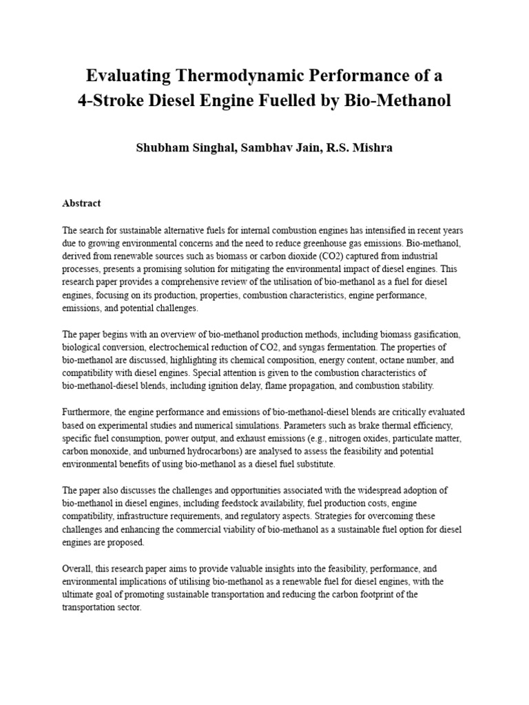 Evaluating Performance of Single-Cylinder Four Stroke Diesel Engine ...