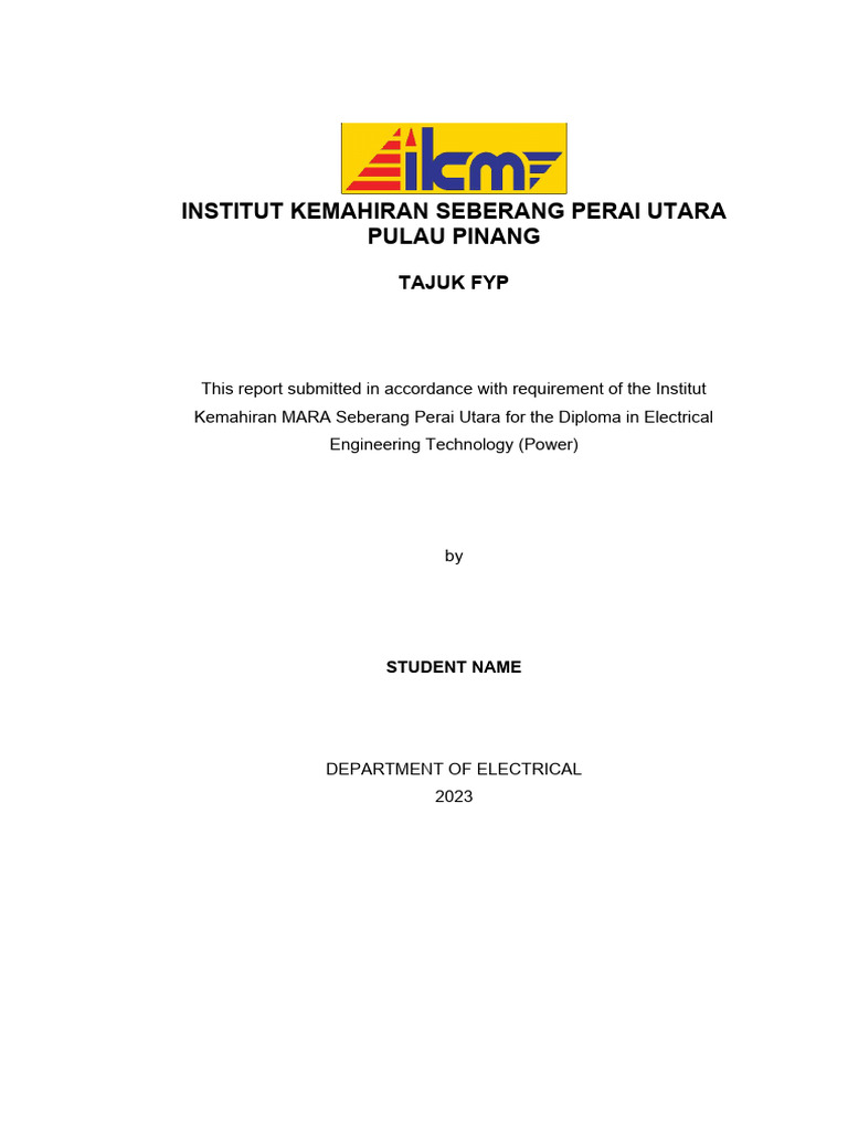 Template Report Fyp Ikmspu - Edit | PDF | Electrical Wiring