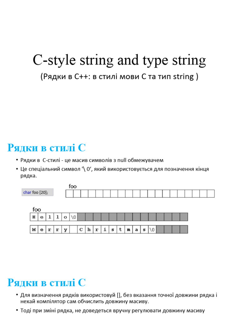 Les - 08 - C-Style String and Type String | PDF