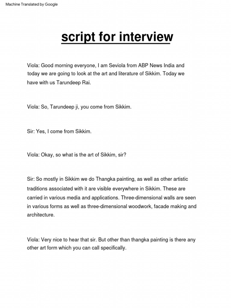 Script for Interview | PDF