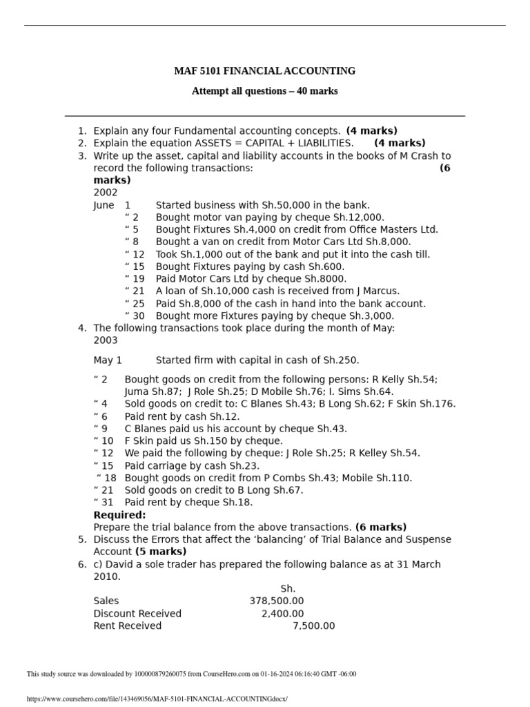Maf 5101 Financial Accounting | PDF | Credit Card | Discounting