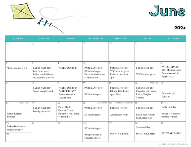 JUNE Kids Calendar 2024 06 | PDF