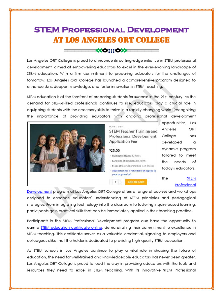 STEM Professional Development and Training | PDF | Teachers | Science ...