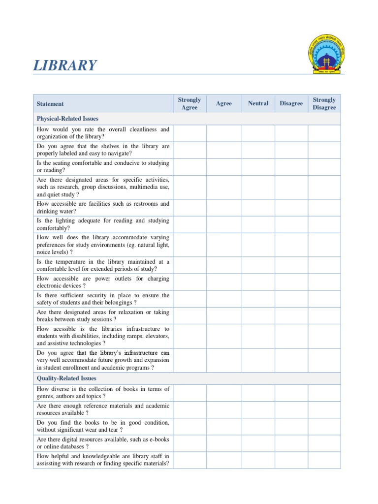 Questionnaire Assignment | Download Free PDF | Libraries | Books