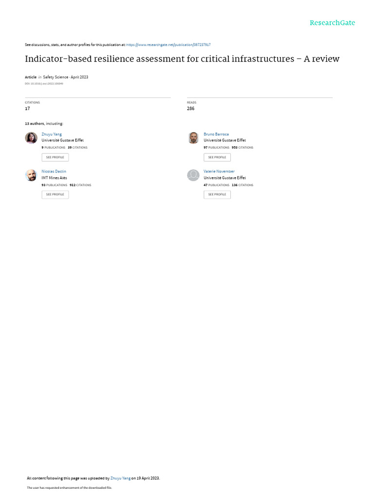 Indicator-Based Resilience Assessment For Critical Infrastructures - A ...