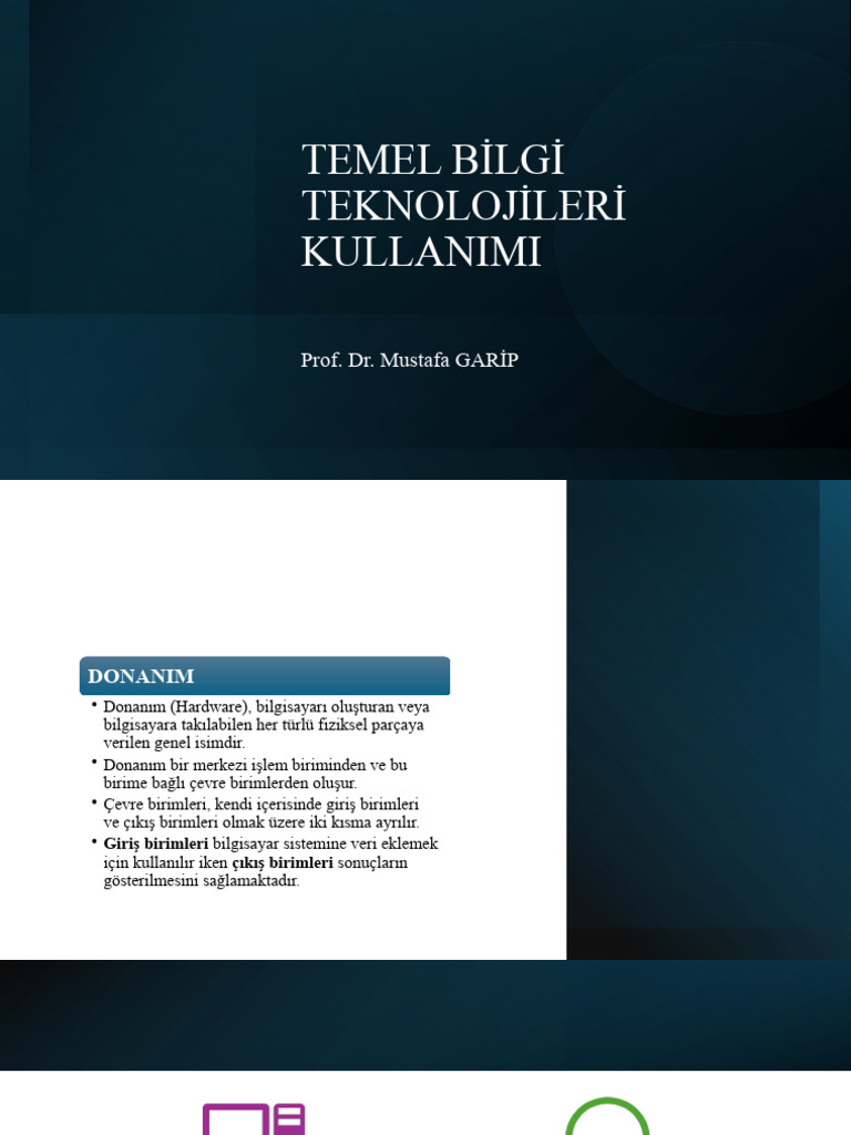 TEMEL BİLGİ TEKNOLOJİLERİ KULLANIMI Donanım | PDF
