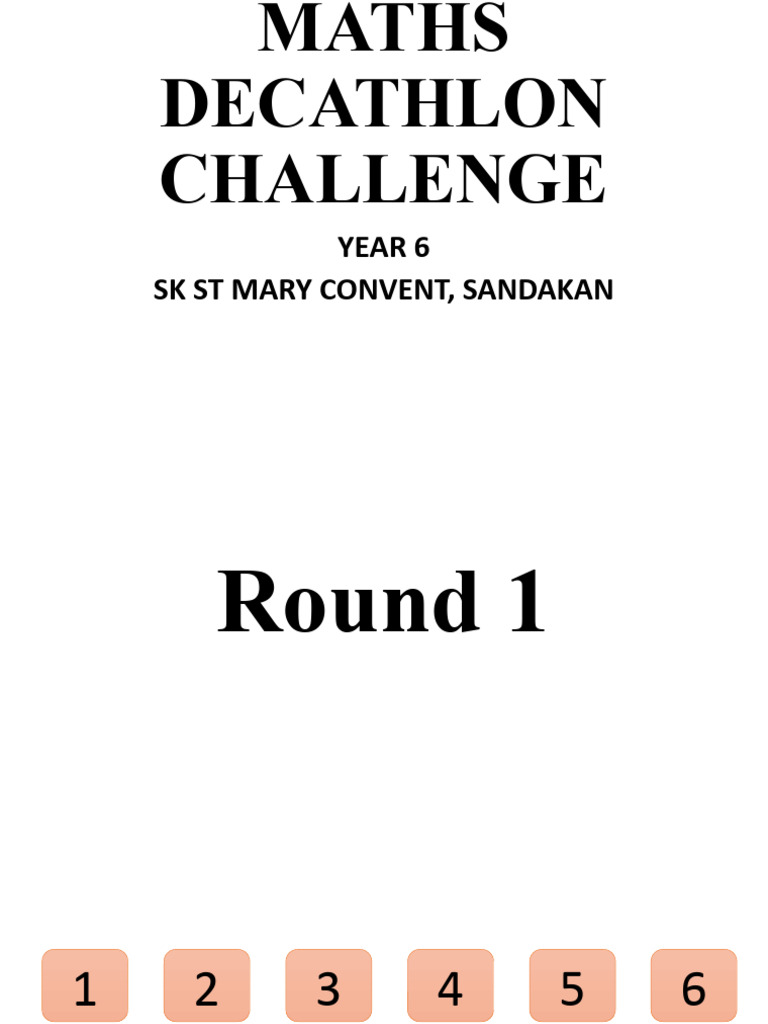 Maths Decathlon Challenge | PDF | Mathematics | Mathematical Notation