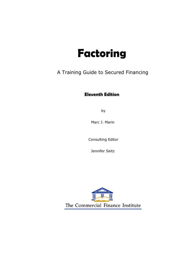 Factoring Training Guide | PDF | Factoring (Finance) | Credit