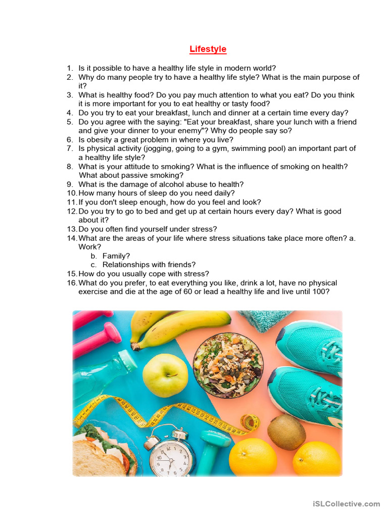 Healthy Lifestyle Discussion Questions | PDF | Lifestyle