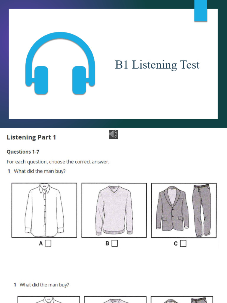 b1 Listening Test - 150075 | PDF