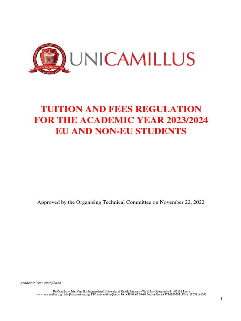 74 Tuition Fees and Contributions 2023 2024 | PDF | Tuition Payments | Fee