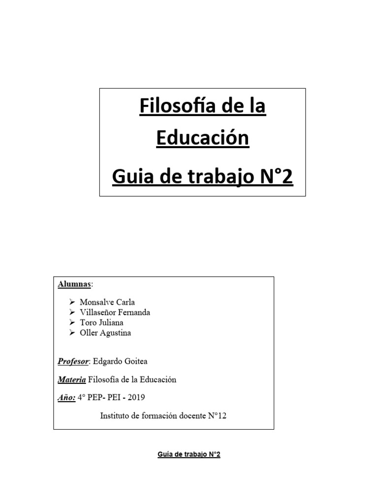 Guía de Trabajo N 2 | Descargar gratis PDF | Verdad | Maestros